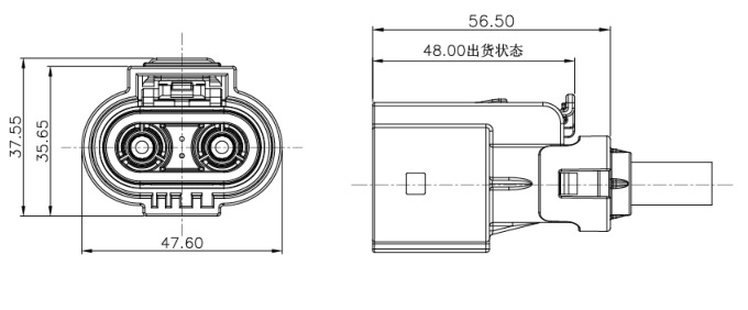 Unshielded IP67 Waterproof Battery Connector 150A 2 Pin Power Socket
