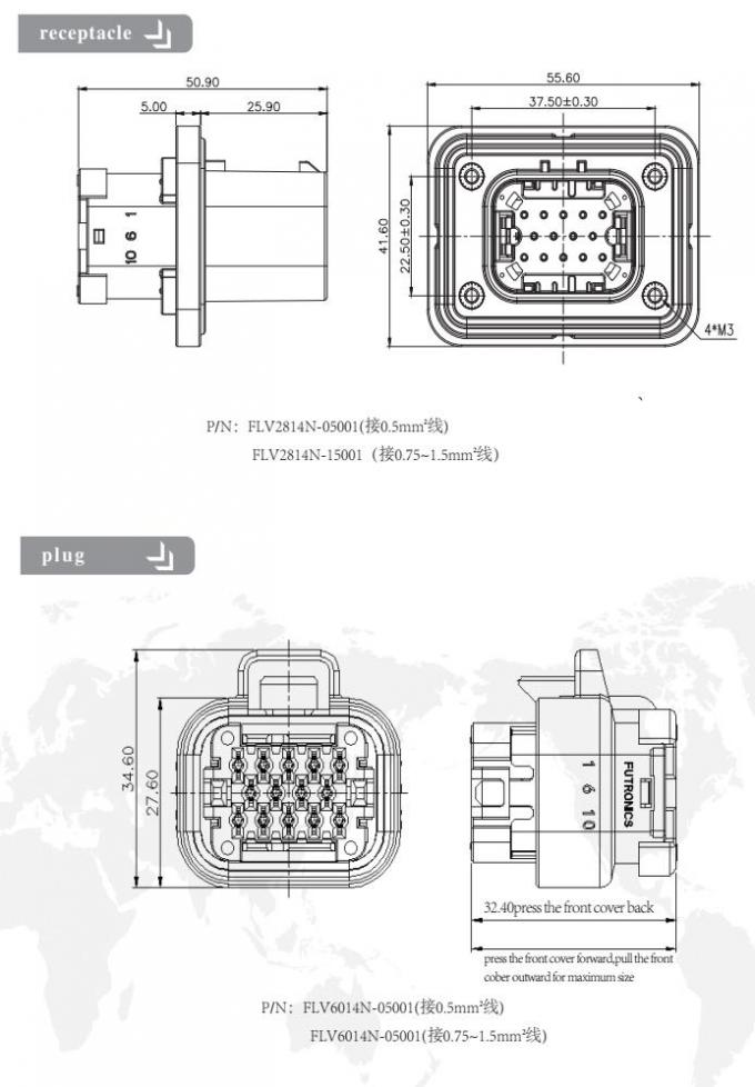 2000VAC Multi Pin Cable Connectors