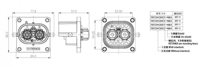1000V DC Battery Connection Cables , IP6K9K High Voltage Connector Cable