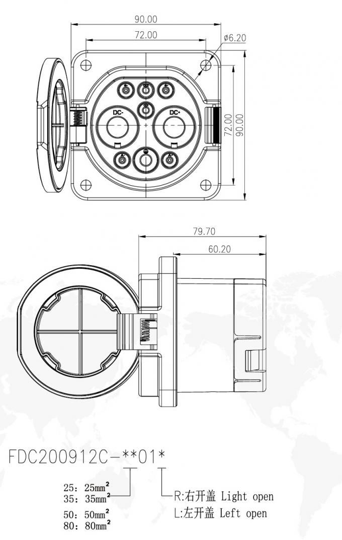 GB/T Standard IP54 Touchproof EV Charger Connectors With Emi Shielded