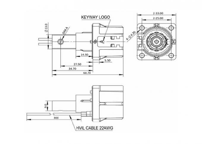 IP67 DC Power Single Pin Female Socket Receptacle Connector RoHs ...
