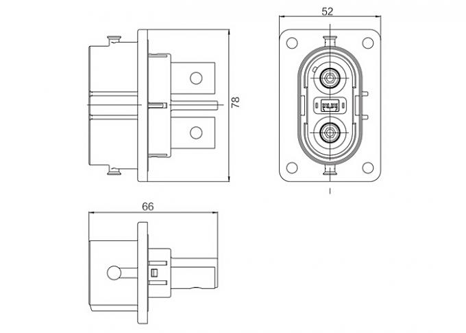 Electrical 200A 2 Pin Plug And Socket Connectors CE Certification