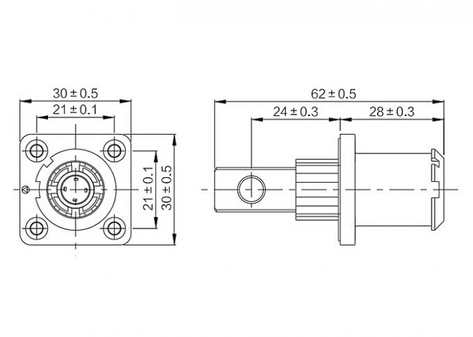 250A High Current Power High Voltage Electrical Connectors Touchproof