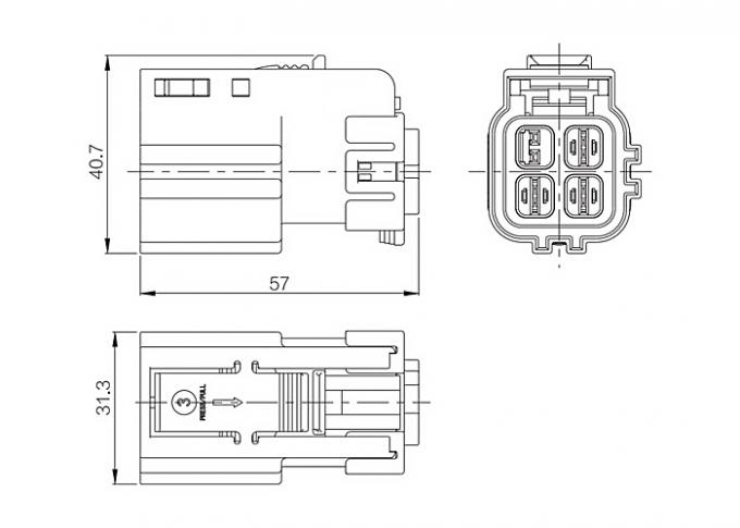 FCC High Voltage Power Socket , 4 Pin High Current Electrical Connectors