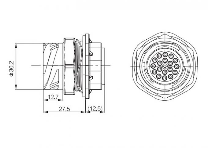 19 Pin Signal Transmission Plug Receptacle Connector for Motor ...