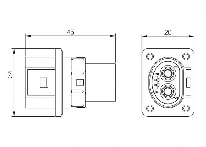 Secondary Lock EV Battery Connector IPXXB Waterproof 2 Pin Power